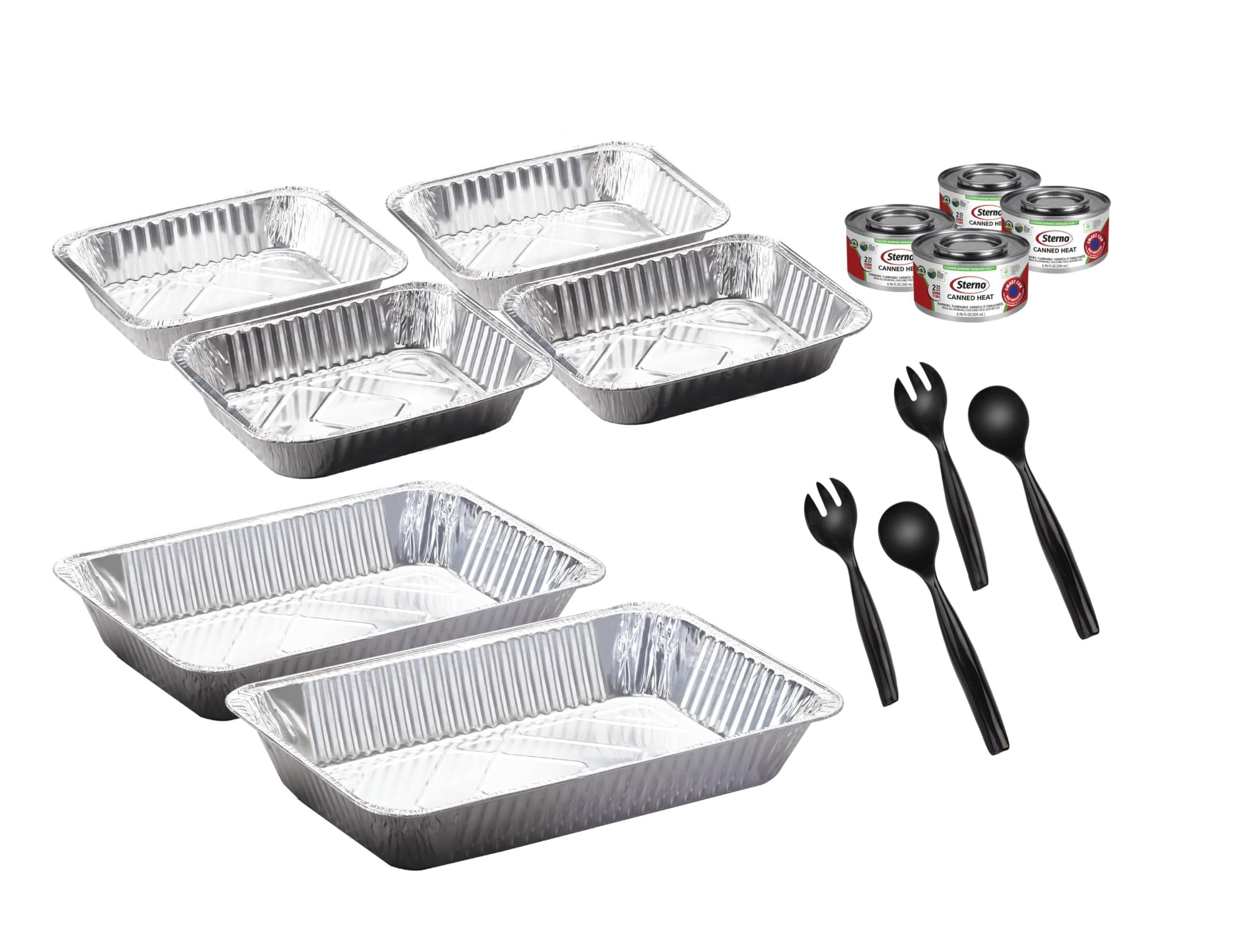 Sterno Buffet Refill Kit Disposable Chafing Set with Server Tray Dishes ...