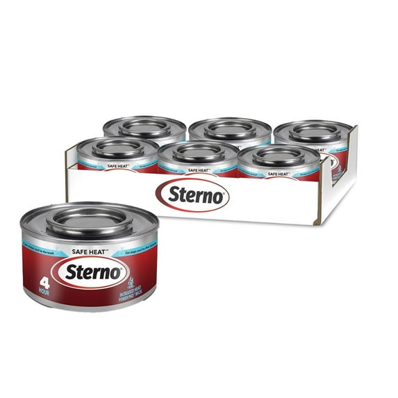 Sterno Fuel Cans - 4-Hour Burn, 6-Pack Chafing Dish Fuel Can Burners ...