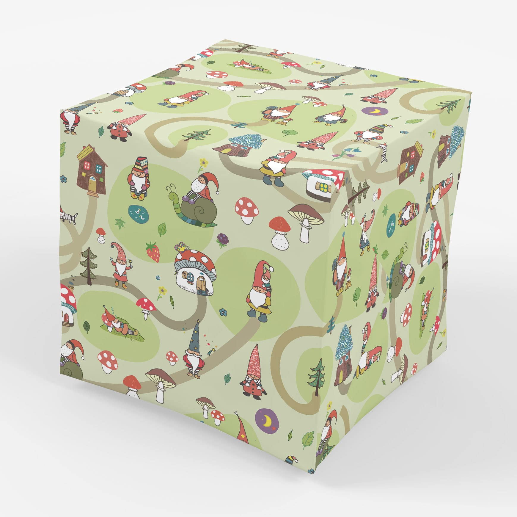 Stesha Party Gnome Wrapping YPF5 Paper Gift Wrap - Folded Flat 30 x 20 ...