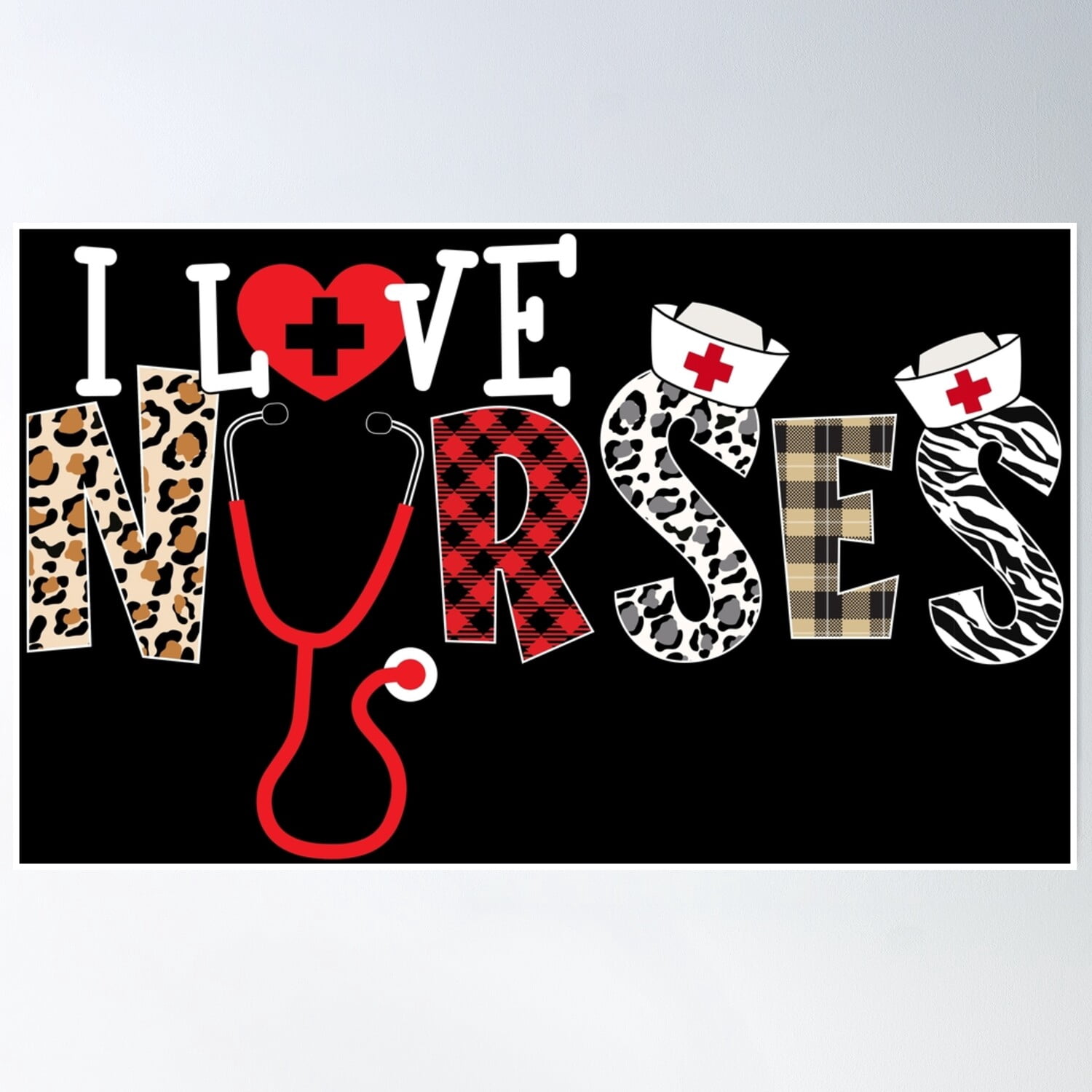 Stethoscope Heart | Nurse Appreciation Medical Gift Design Poster Wall ...
