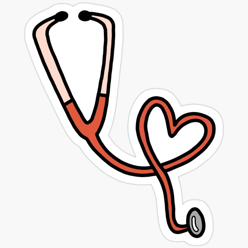 Stethoscope Heart Sticker Phone Decal Water Bottle Stickers Car Decals ...