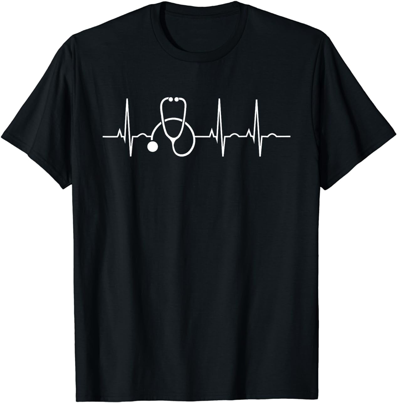 Stethoscope Heartbeat EKG Nurse Medical Doctor Cool Nursing T-Shirt ...