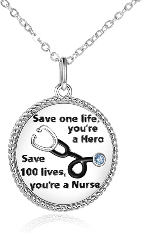 Stethoscope Necklace Nurse Gifts With Crystal for Women Her Medical ...