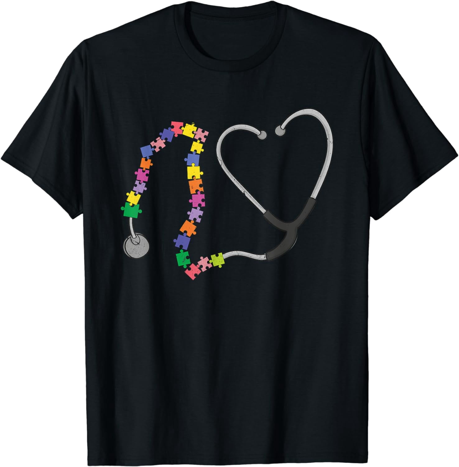 Stethoscope Puzzle Autism Awareness Month Nurse Doctor T-Shirt ...