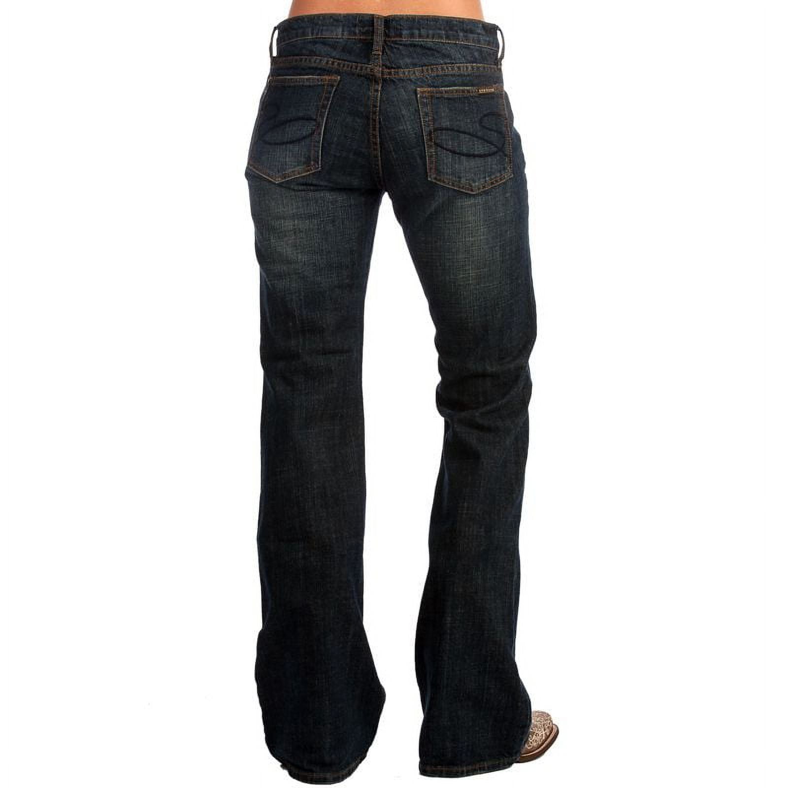 Stetson Apparel Womens Stetson Women`s Low Rise Dark Blasted Jeans 4 x 32L Blue - Walmart.com