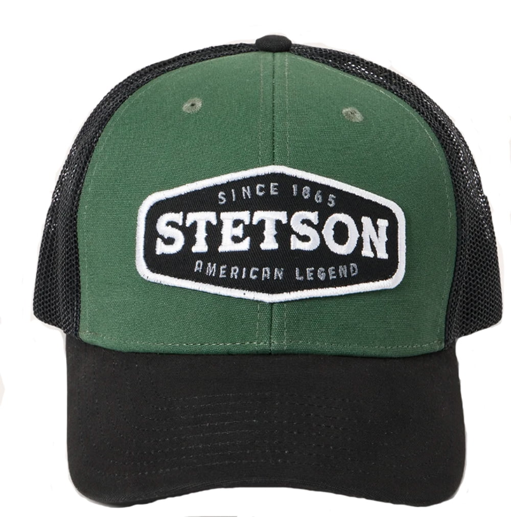 Stetson Embroidered Western Since 1865 Trucker Hat Black/Green Cap ...