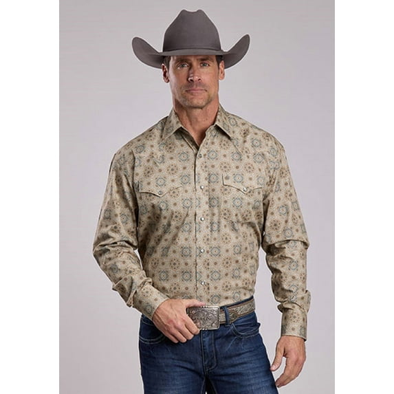 Stetson Grey Gold Coin Medallion - Mens Shirt - 11-001-0425-1045Gy ...