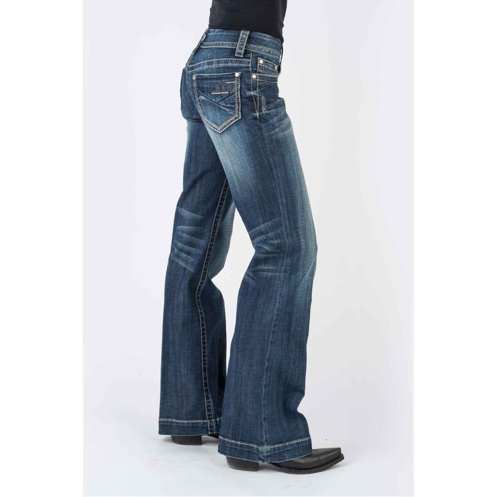 Stetson Ladies Trouser Style Western Jean Pieced Back Pkt W/Deco S 14 L ...
