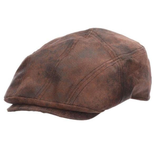 Stetson Leather Newsboy Cap Brown - Sabre - Walmart.com
