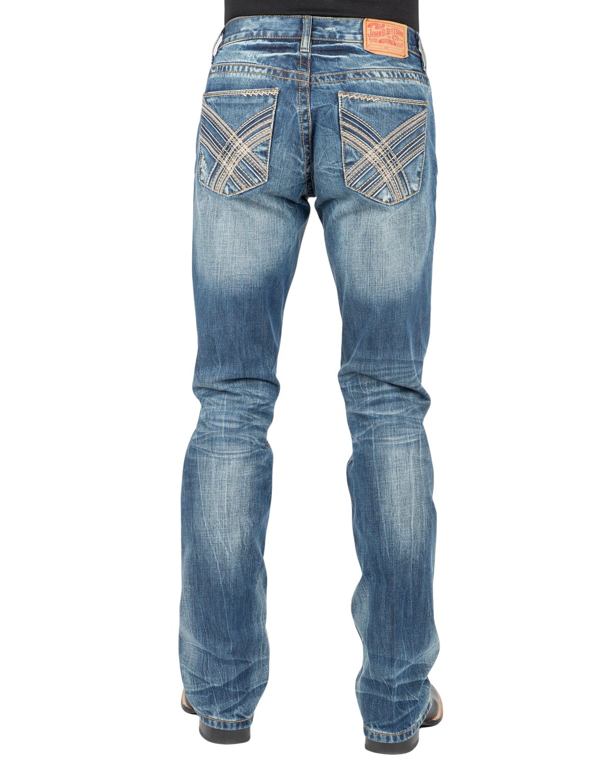 Stetson Men's 1014Rocker Fit Bootcut Jeans Blue 32W x 36L US - Walmart.com