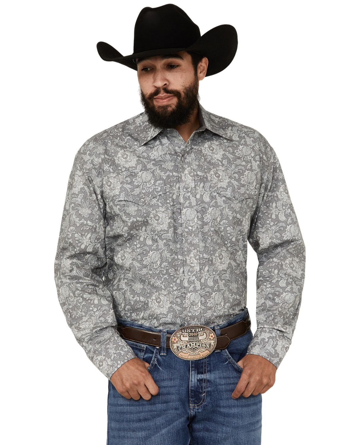 Stetson Men's Floral Print Long Sleeve Pearl Snap Western Shirt - 11 ...