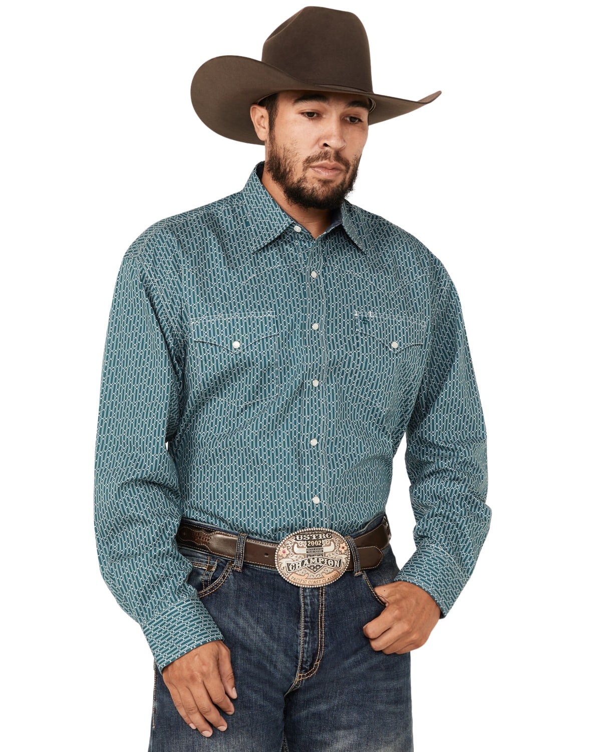 Stetson Men's Geo Print Long Sleeve Pearl Snap Western Shirt - 11-001 ...