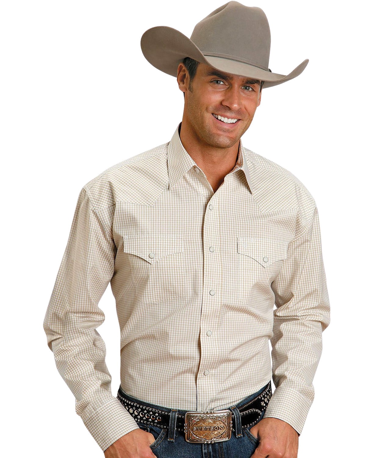 Stetson Men's Snap Check Shirt - 11-001-0478-0032 YE 2 XL - Walmart.com