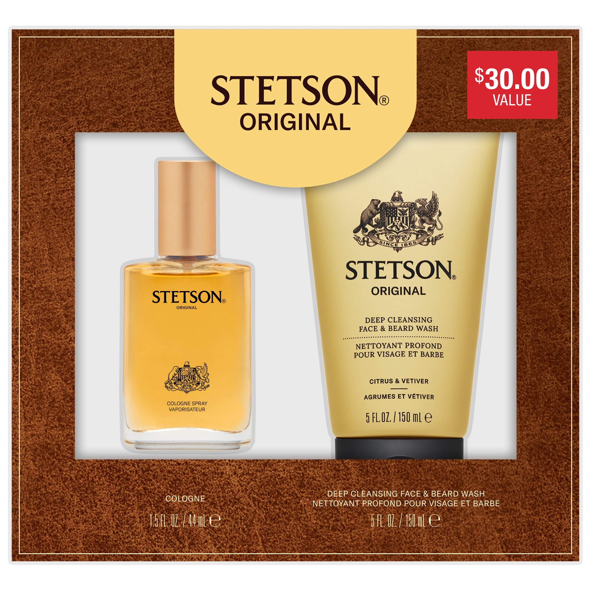 Stetson Original Cologne & Face Wash Gift Set for Men, 2 Pieces ...