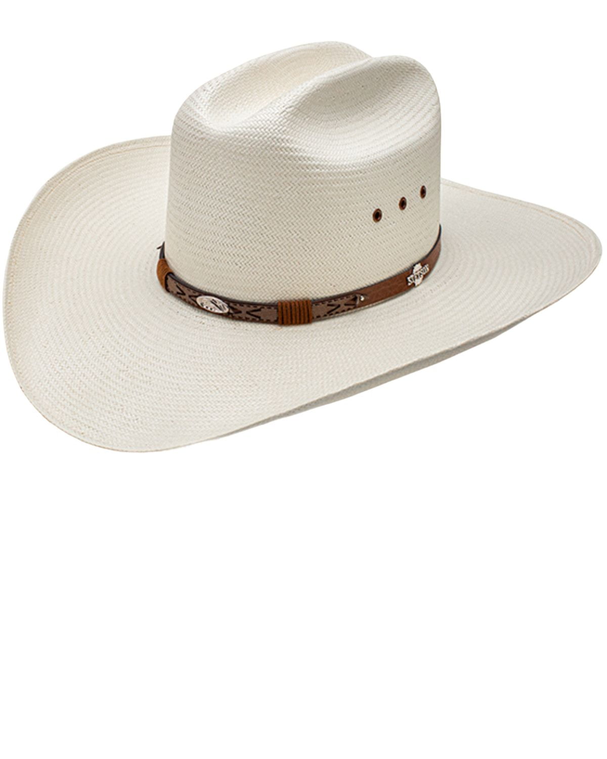 Stetson Unisex Rodeo Natural Cattleman Straw Western Hat Natural 7 1/4 ...