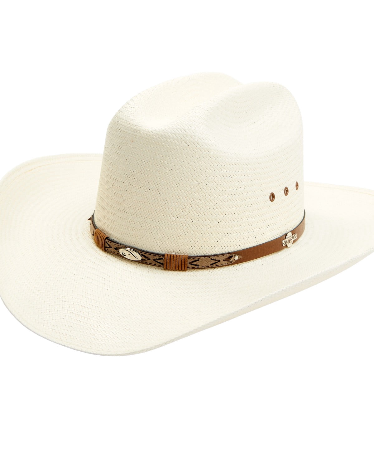 Stetson Unisex Rodeo Natural Cattleman Straw Cowboy Hat Natural 7 3/4 ...