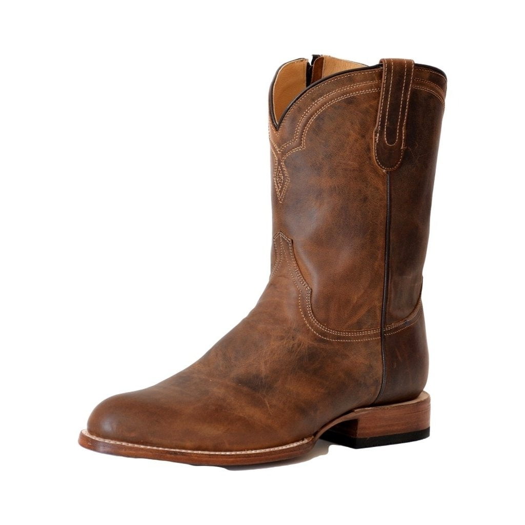 Stetson Men's Rancher Zip Wide Cowboy Western Boots, Brown Leather, 12 ...