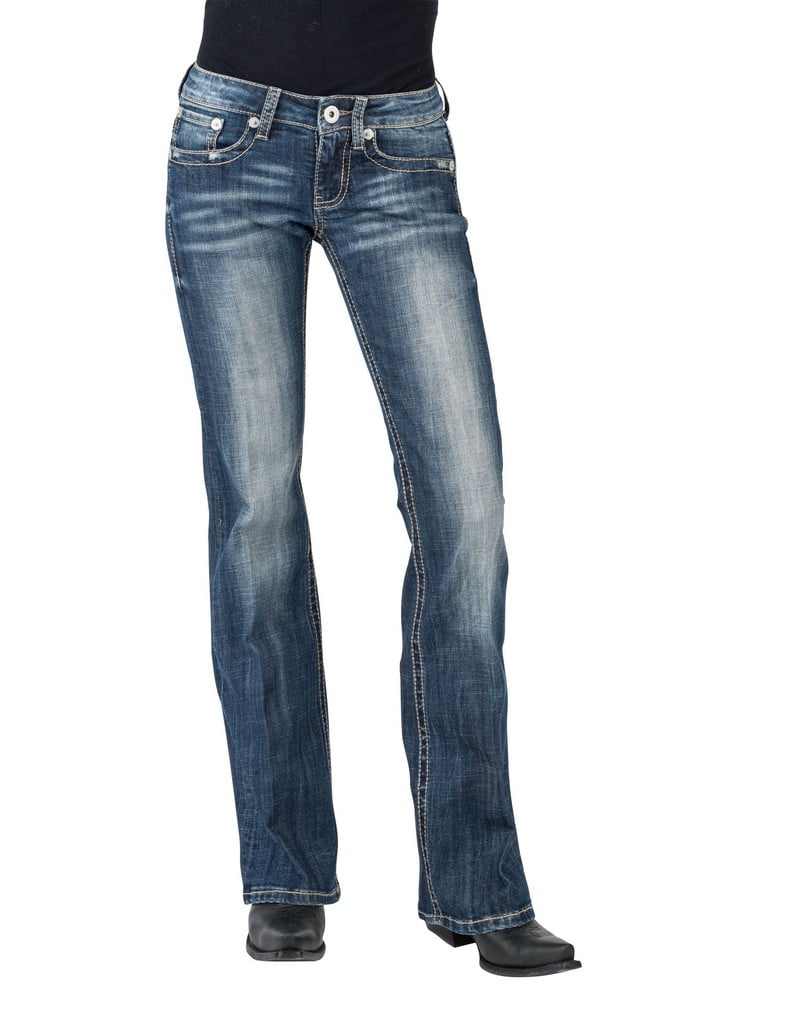 Stetson Western Jeans Womens Slim 12 X-Long Denim 11-054-0816-0385 BU - Walmart.com