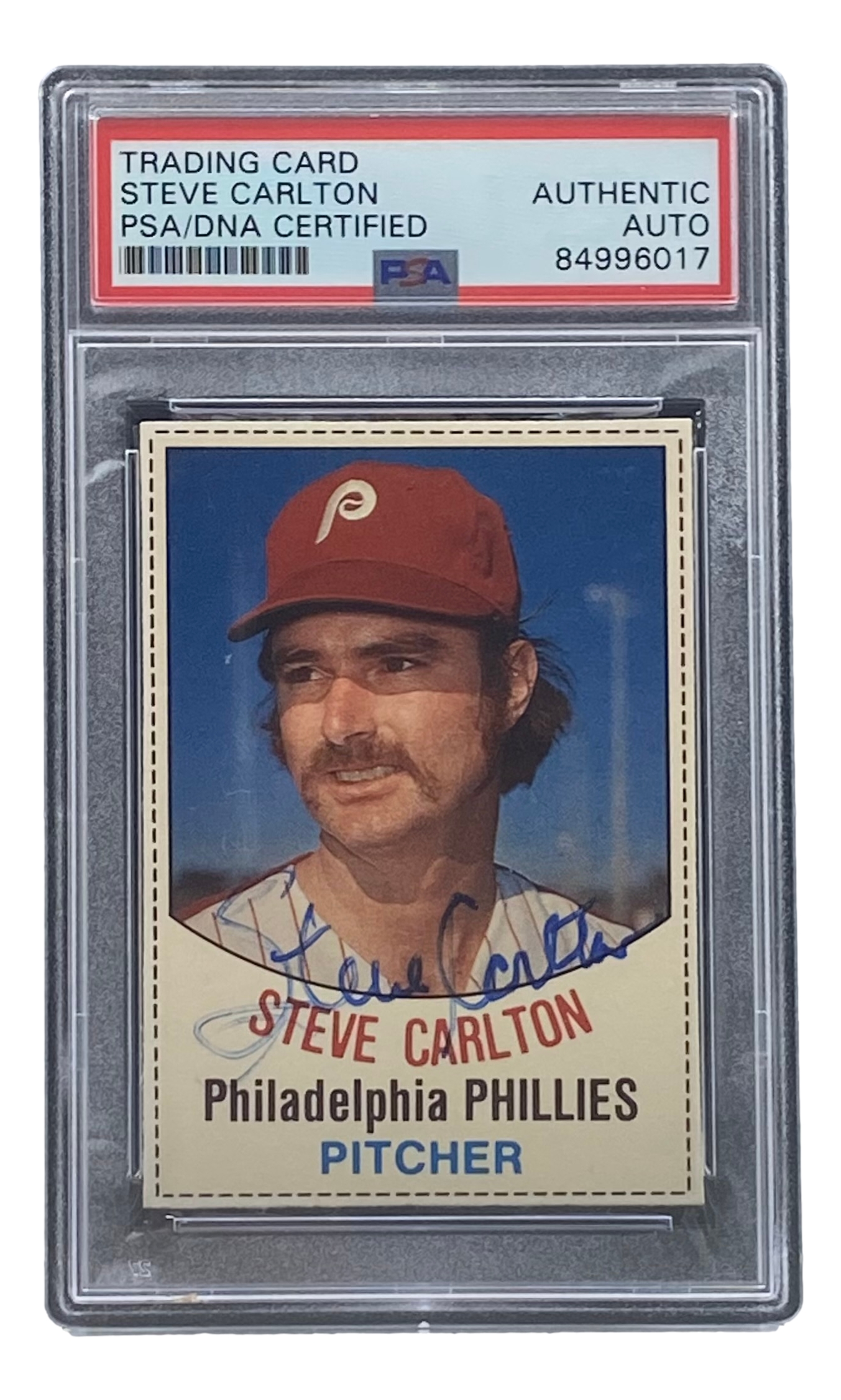 Steve Carlton Signed Phillies 1977 Hostess #117 Trading Card PSA/DNA ...