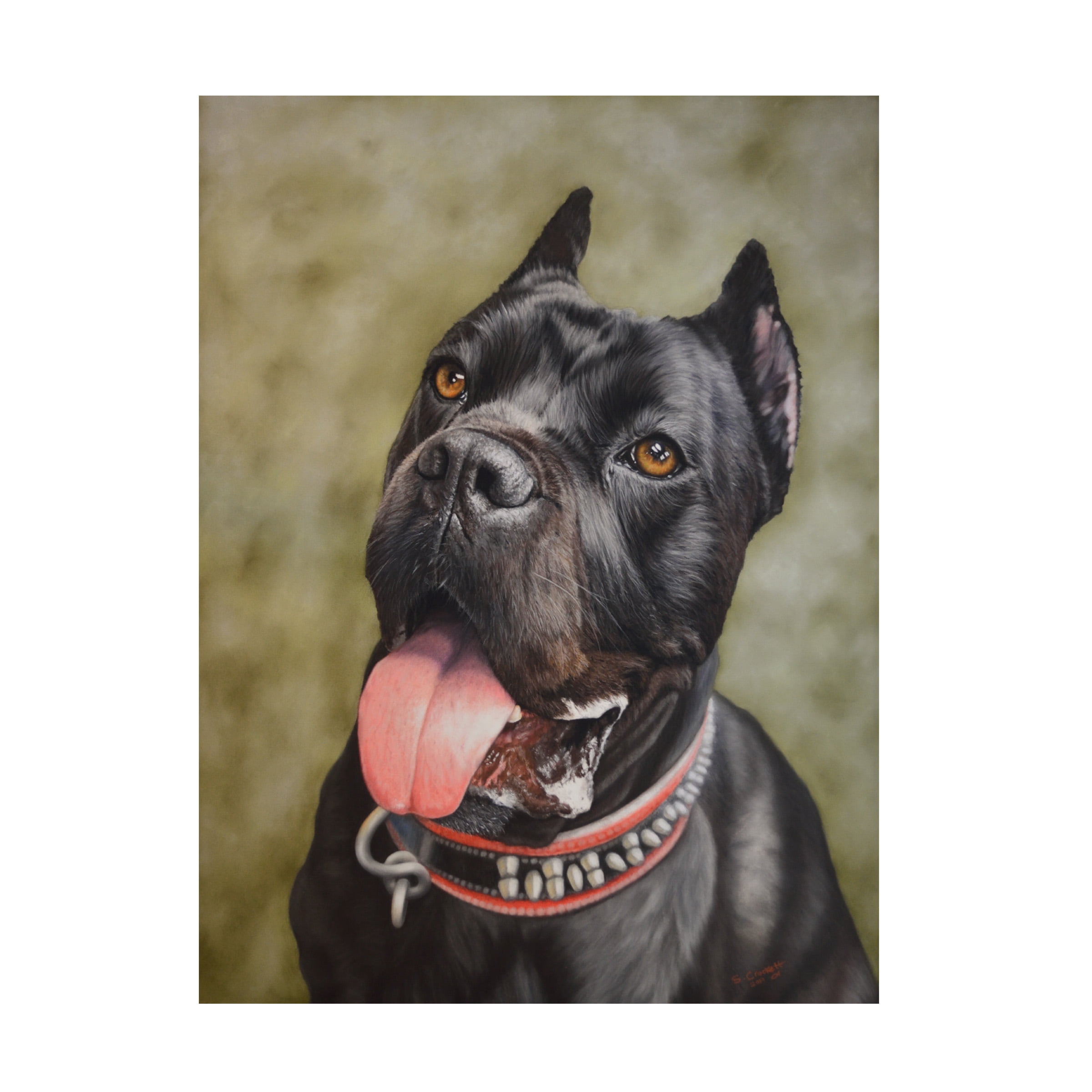 Steve Crockett 'Pet Portrait Of Khan The Cane Corso' Canvas Art ...
