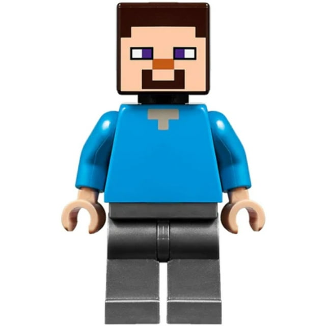 Steve (Flat Silver Legs) - LEGO Minecraft Minifigure (2017) - Walmart.com