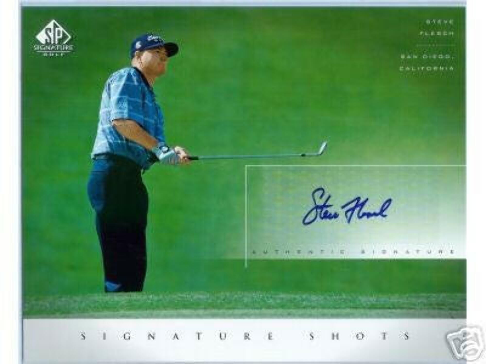 Steve Flesch certified autograph 2004 SP Signature Golf 8x10 photo card ...