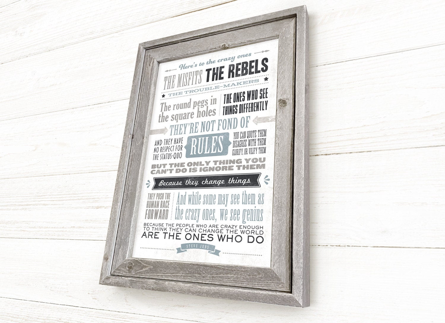 Steve Jobs Quote Steve Jobs Fan Gift Here'S To The Crazy Ones Steve ...