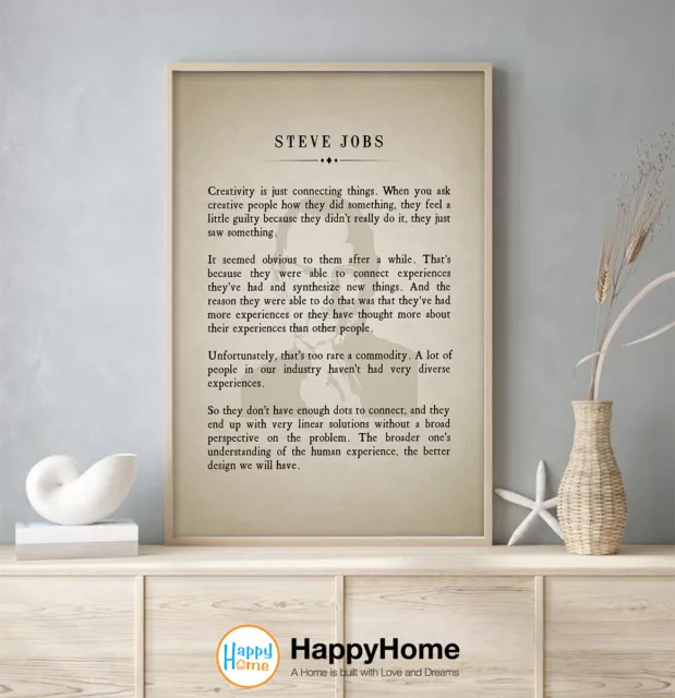 Steve Jobs Wall Art Creativity Quote Motivational Poster Inspirational ...