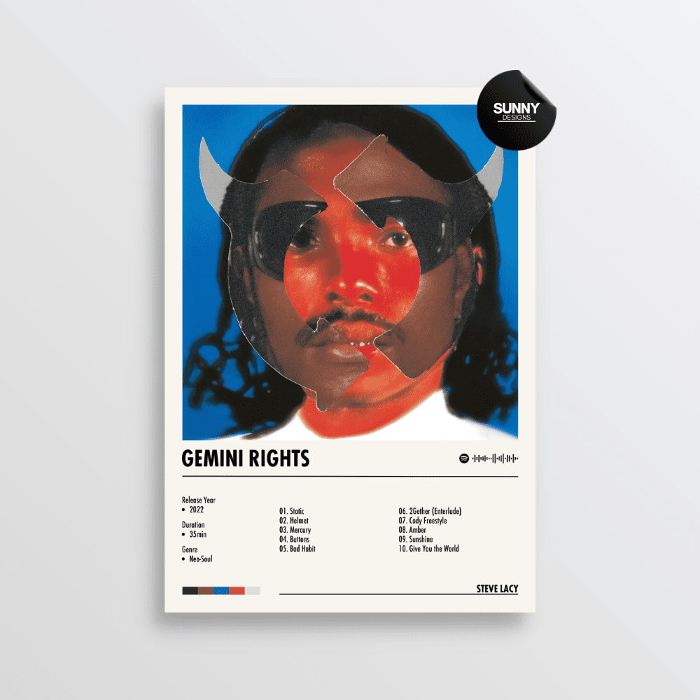 Steve Lacy - Gemini Rights, Album Cover Poster, Music Poster, Album ...