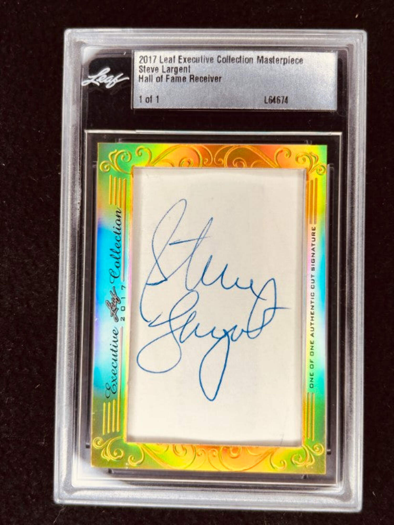 Steve Largent 2017 Leaf Masterpiece Cut Signature certified autograph ...