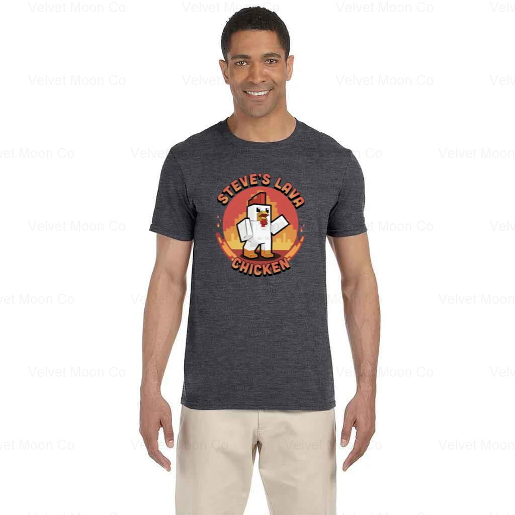 Steve Lava Chicken Funny Minecraft Gamer Cartoon Meme T Shirt unisex up ...
