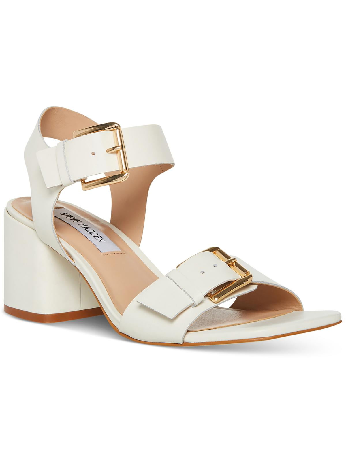 Steve Madden Womens ADALENA Leather Block Heel Pumps - Walmart.com