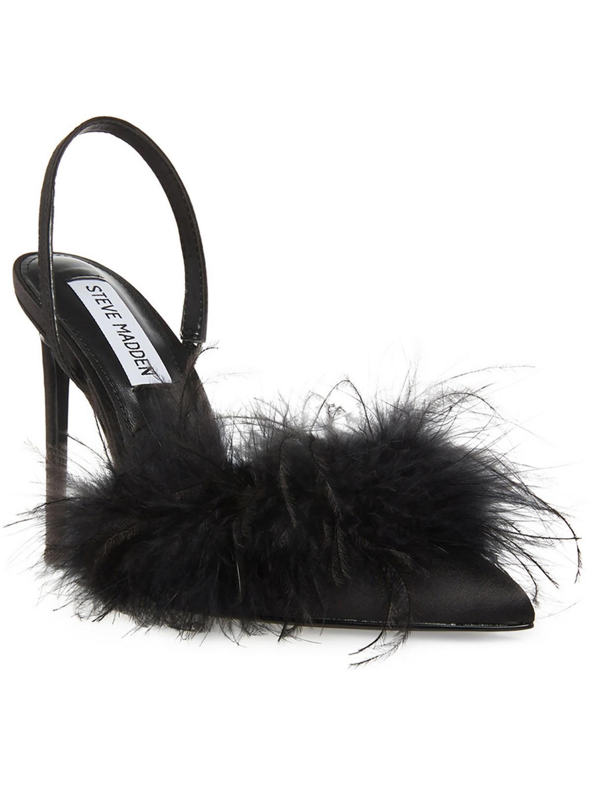 Steve Madden Womens Alexis Satin Feathers Pumps - Walmart.com