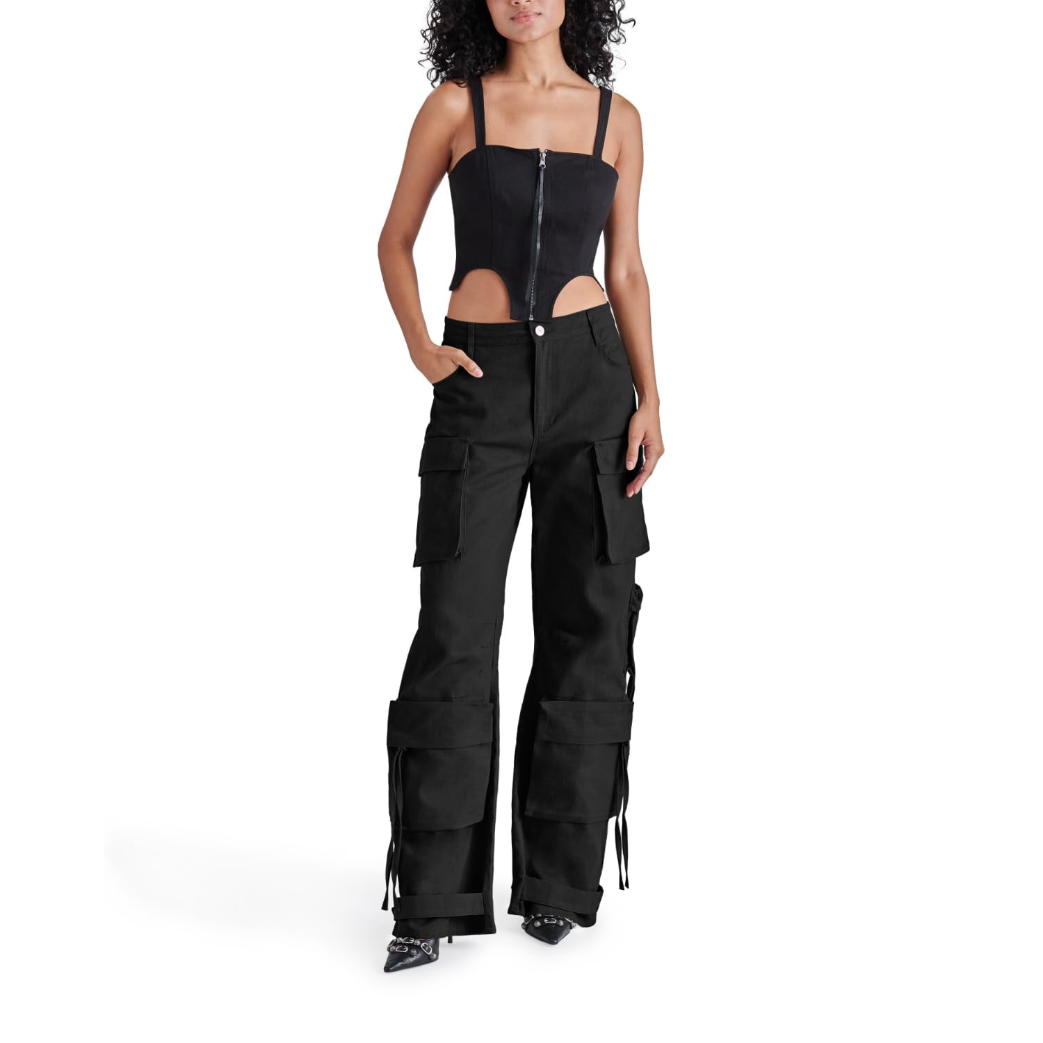 Steve Madden Apparel Women's Duo Cargo Pant, Black - Walmart.com