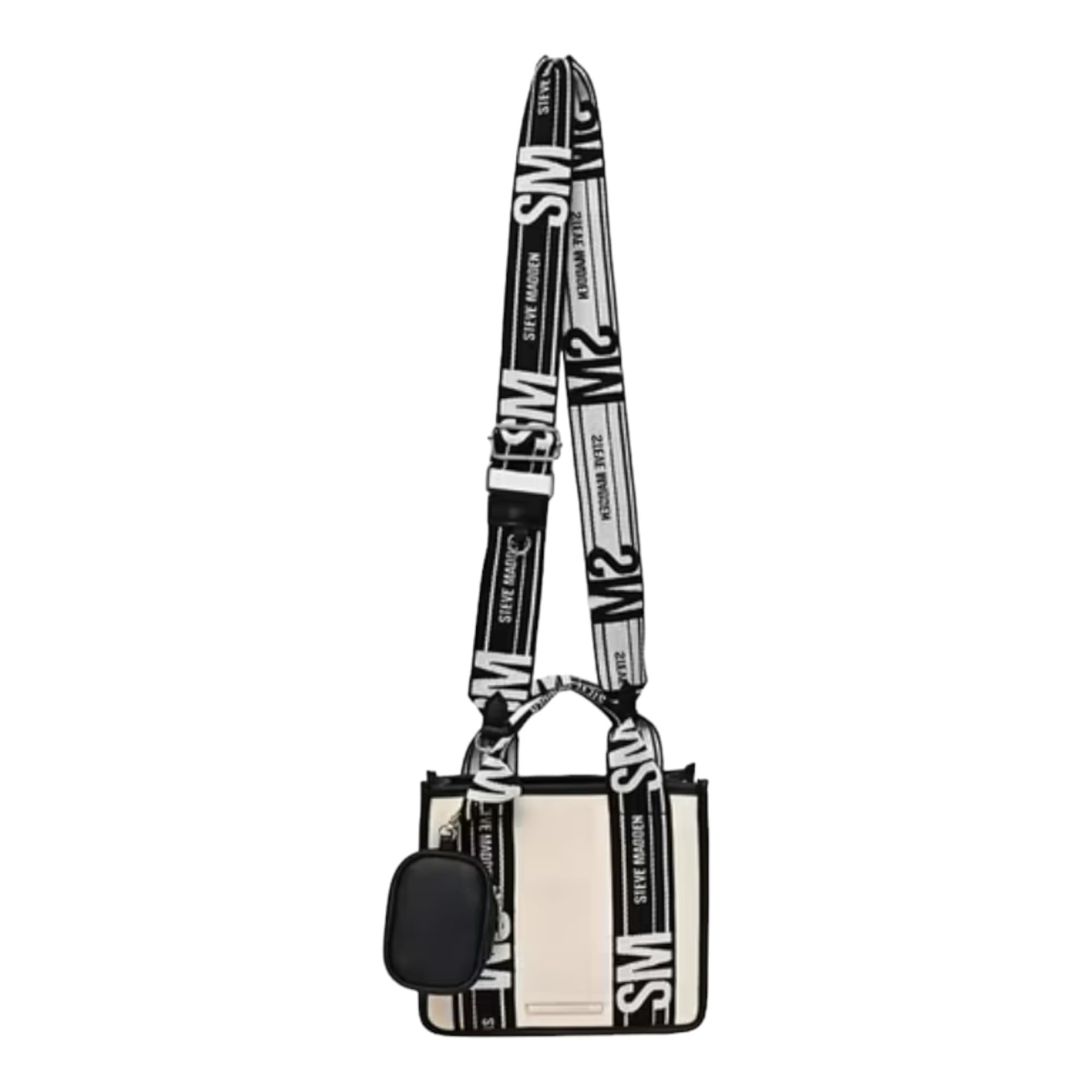 Steve Madden BWEBBER Convertible Tote Bag Cream/Black - Walmart.com