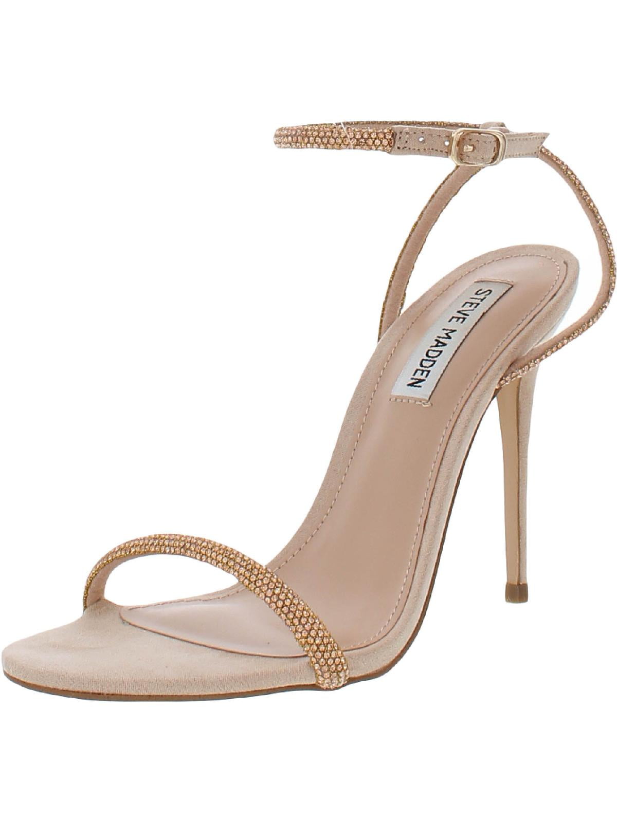 Steve Madden Breslin Sandals Women's US 7.5 Blush Rhinestone Ankle ...