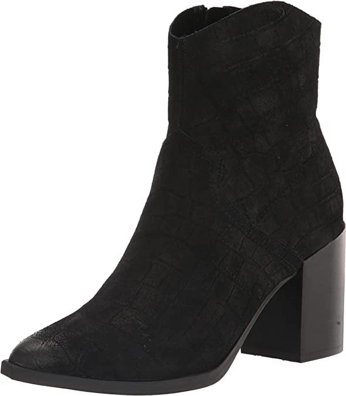 Steve Madden Cate Black Croc Block Heel Pointed Toe Pull On Fashion ...