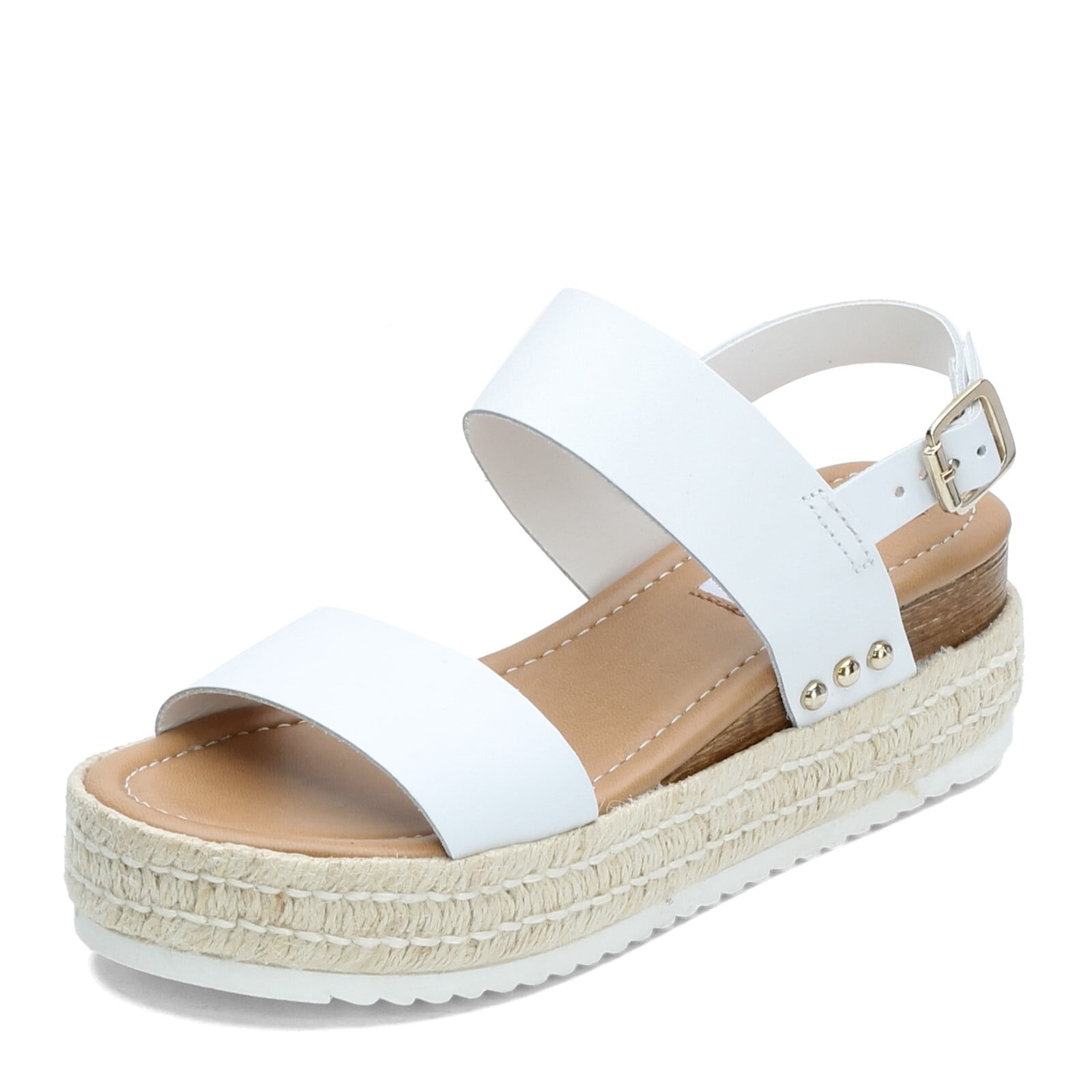 Steve Madden Catia White Leather Ankle Strap Open Toe Wedges ...