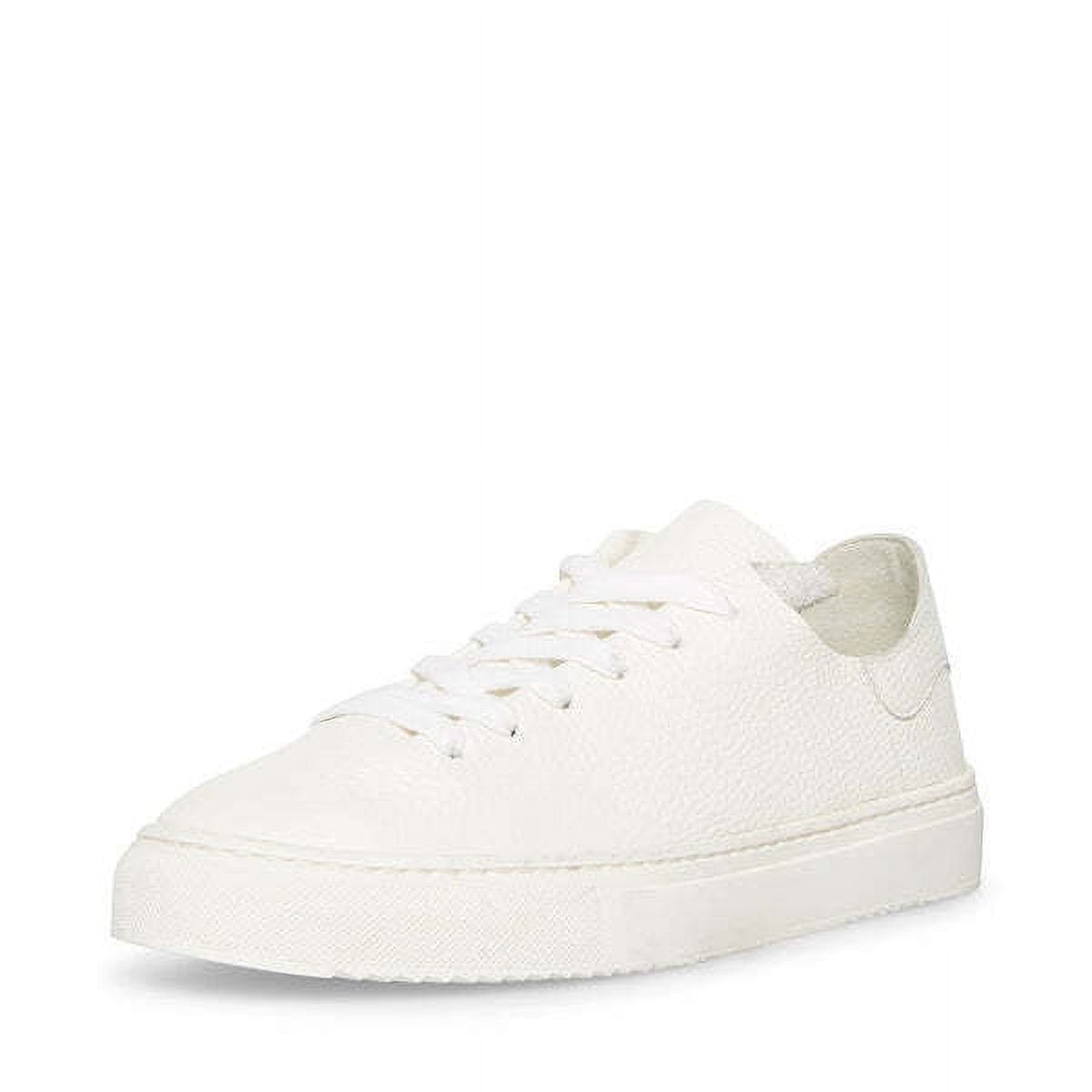 Steve Madden Dorey White Leather Lace Up Rounded Toe Low Top Fashion Sneaker (107, 11) - Walmart.com