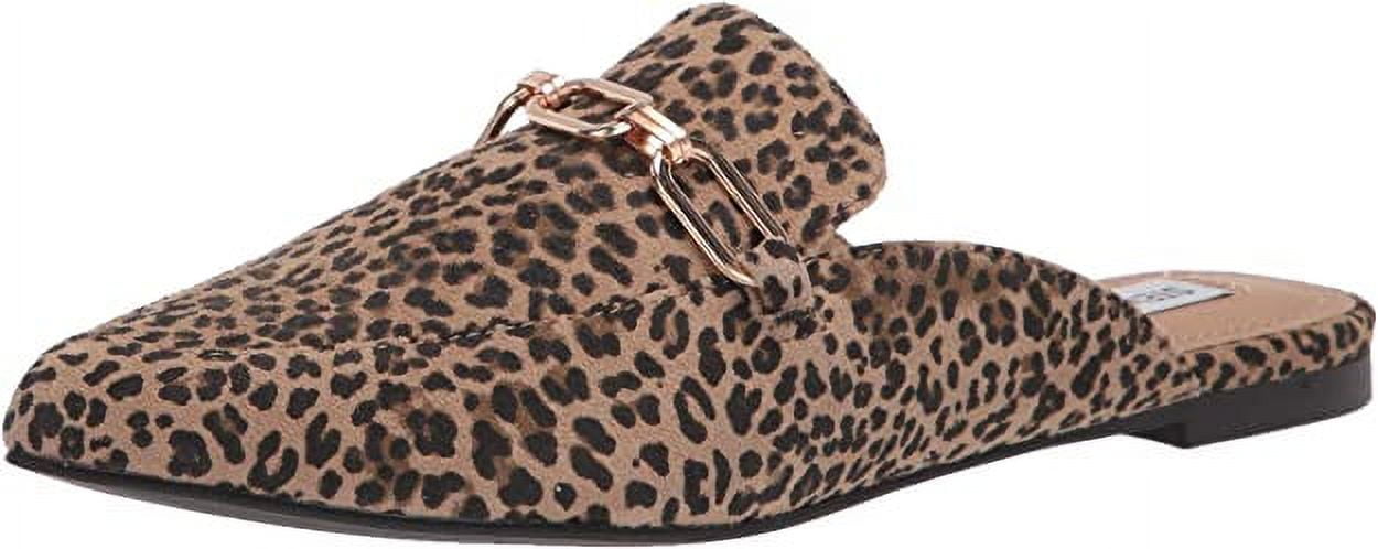 Steve Madden Faraway Leopard Slip On Pointed Toe Chain Detailed Mule ...