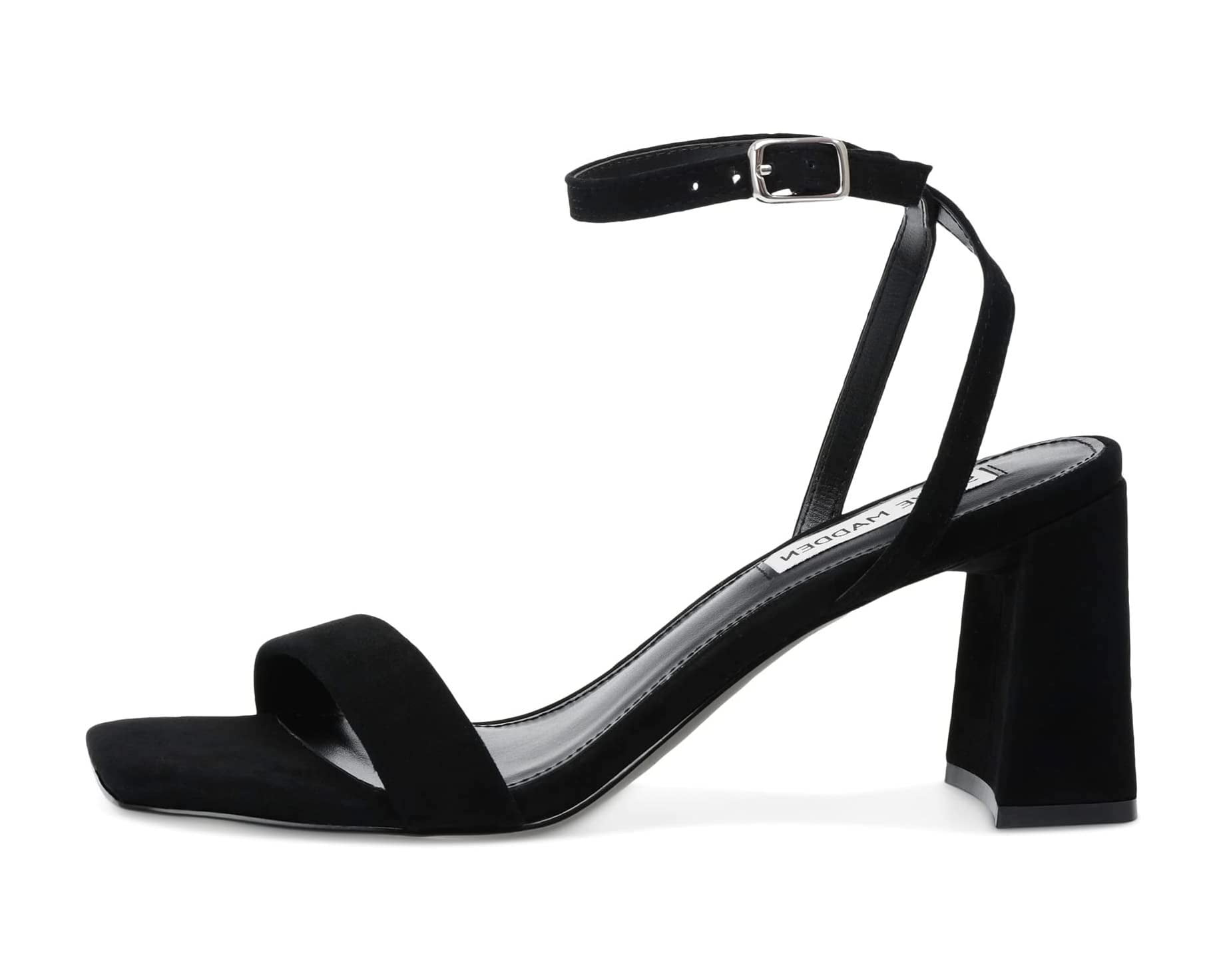 Steve Madden Gabi Black Ankle Strap Open Toe Fashion Espadrille Heeled ...