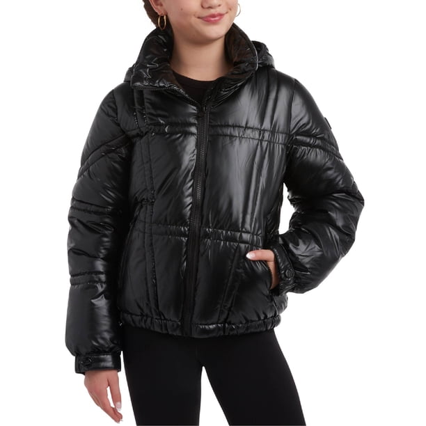 Steve Madden Girls' Jacket - Cute Zip Up Girl's Metallic Puffer Jacket ...