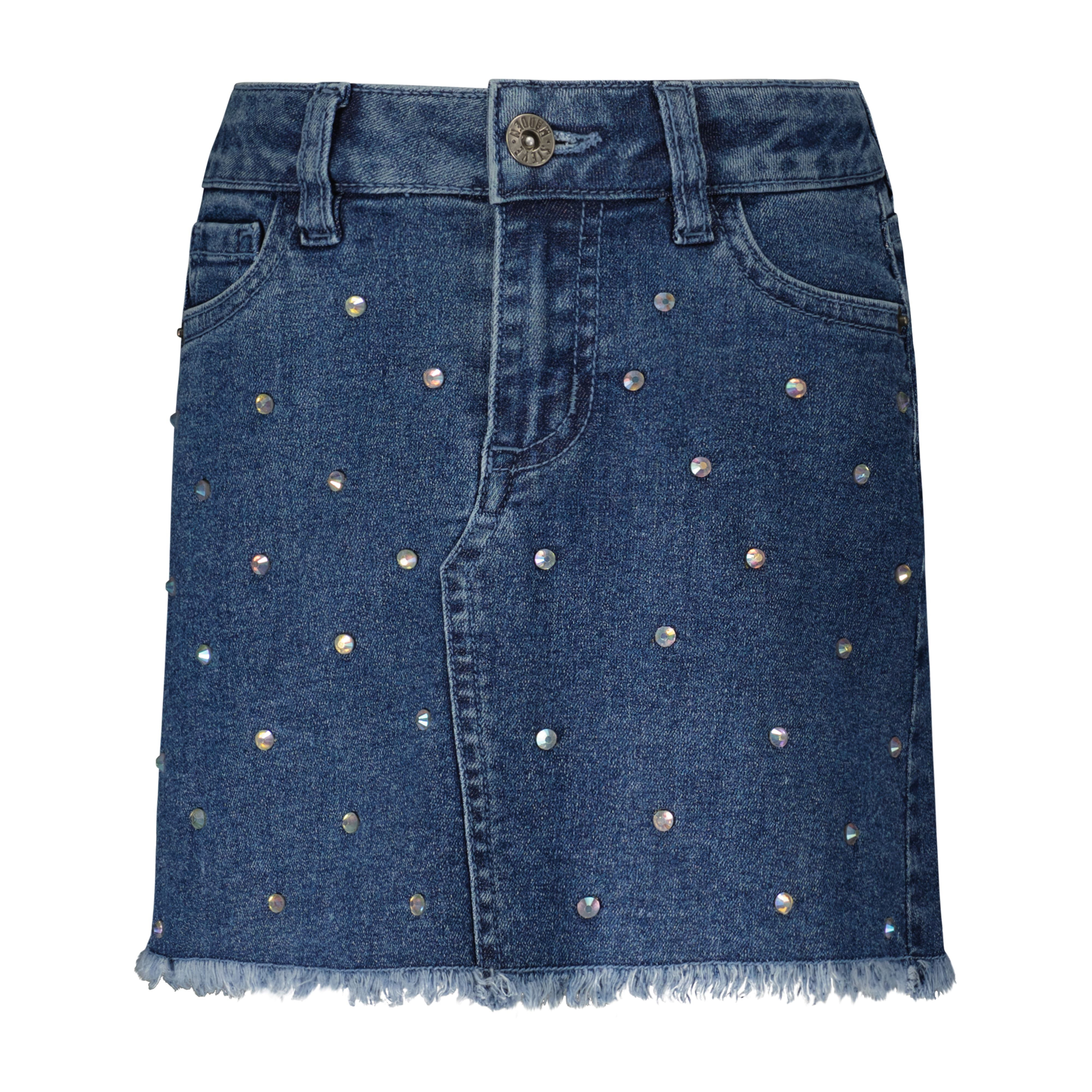 Steve Madden Girls Rhinestoned Denim Skirt, Sizes 4-16 - Walmart.com