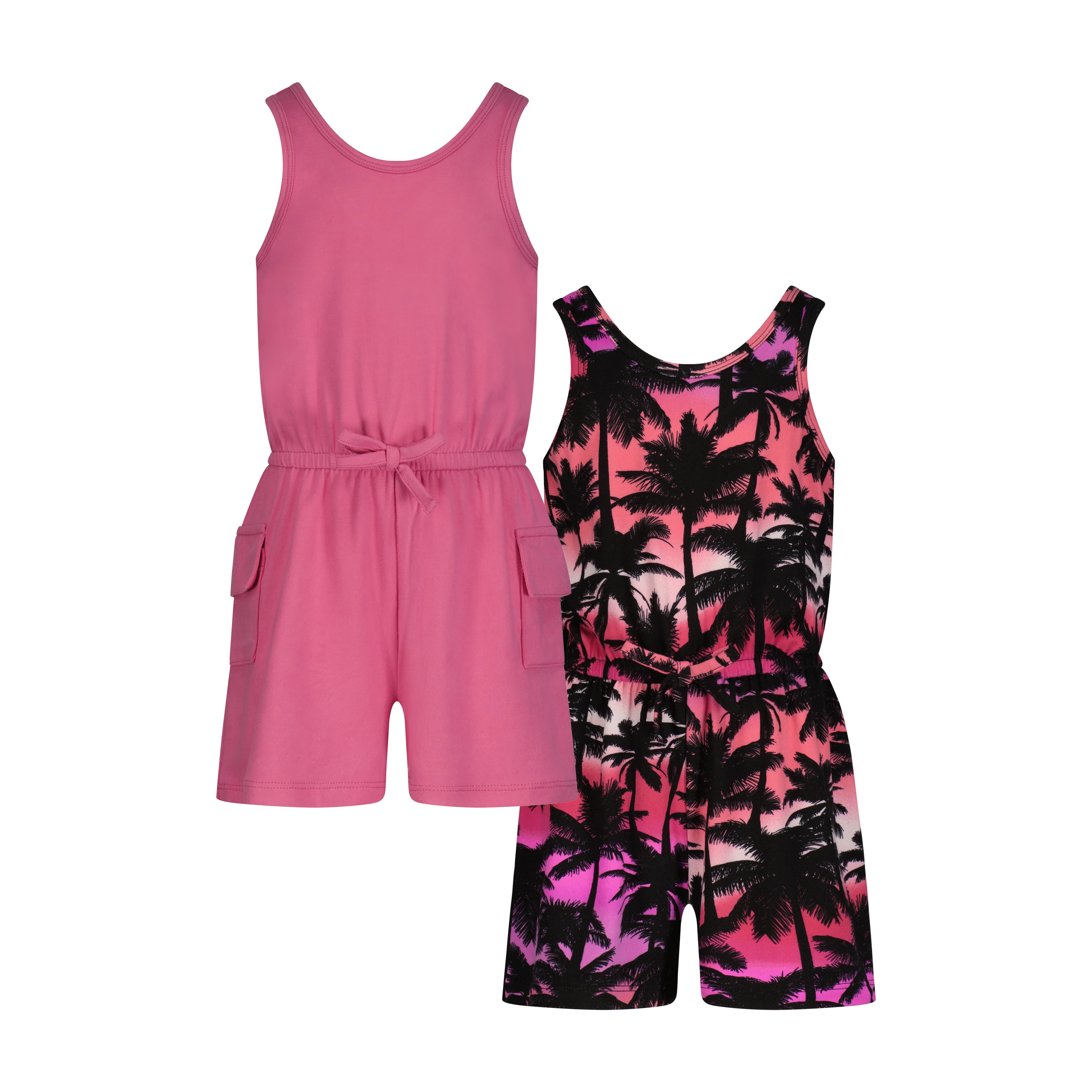 Steve Madden Girls' Sleeveless Romper 2-Pack, Sizes 7-12, Comfortable ...