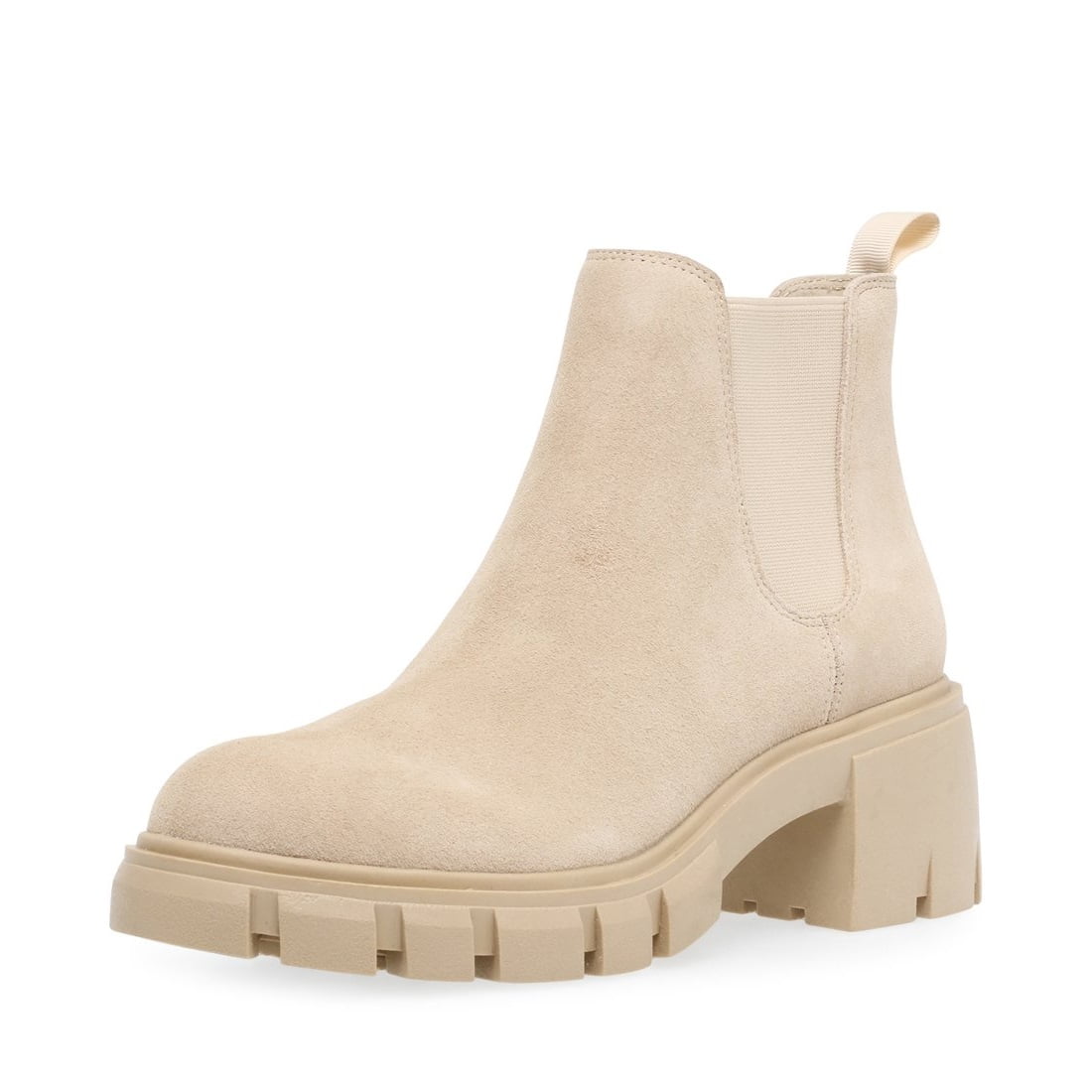 Steve Madden Howler Block Heel Platform Ankle Boots Sand Suede (Sand ...