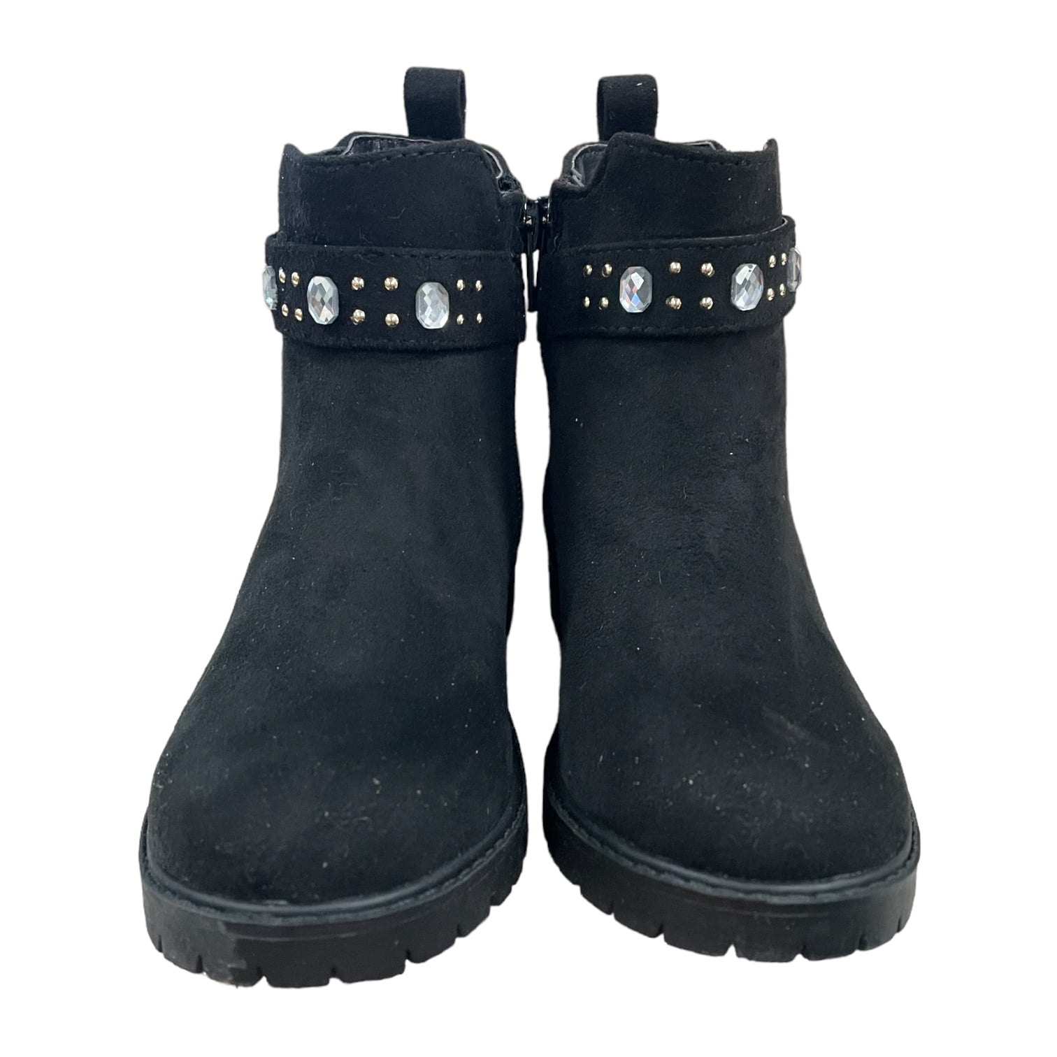 Steve Madden Girl's Sparkly J Fancy Bedazzled Black Bootie, Size 13 ...