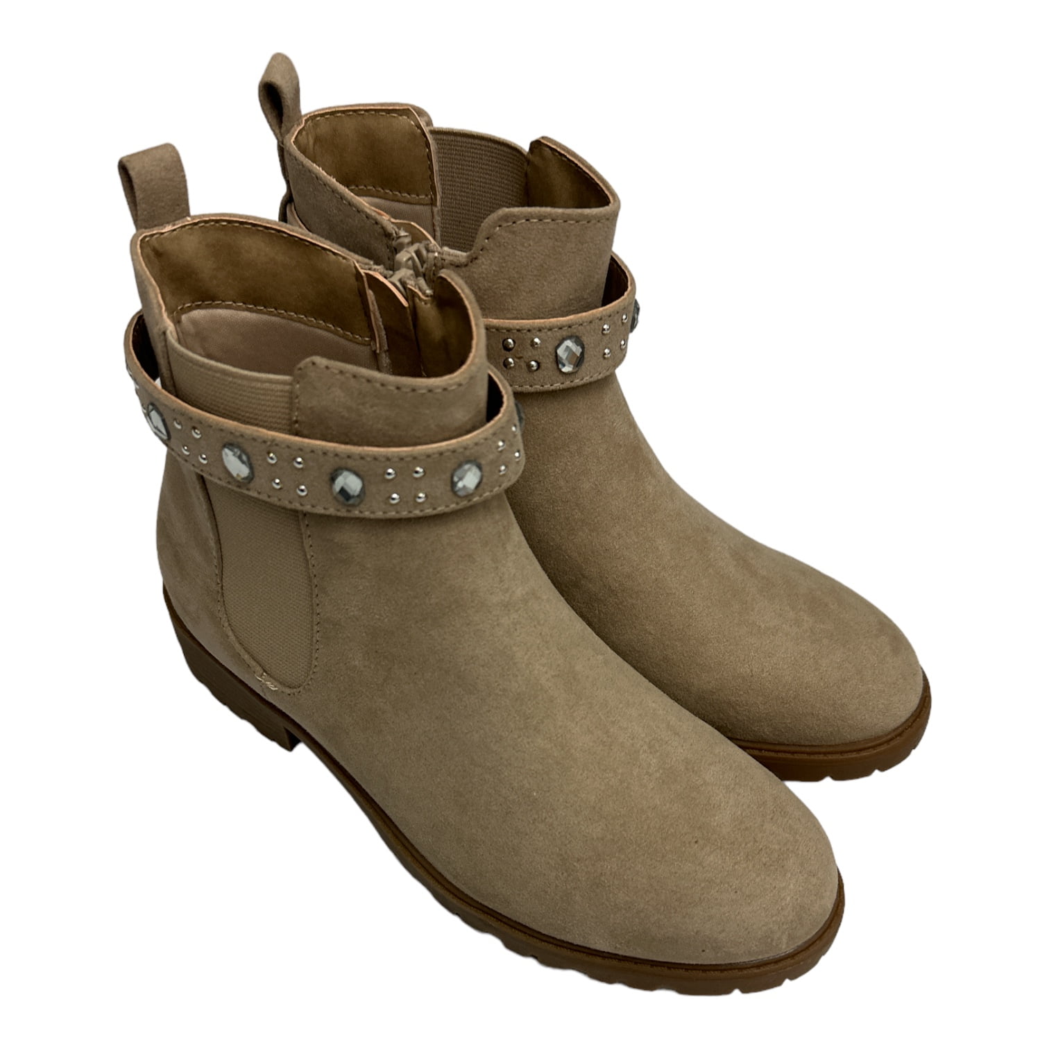 Steve Madden Kids Girl's J Fancy Bedazzled Small Platform Bootie (Tan ...
