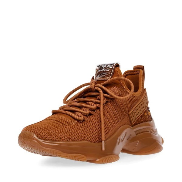 Steve Madden Maxima Lace Up Sneakers Boyfriend Chunky Platform Brown ...