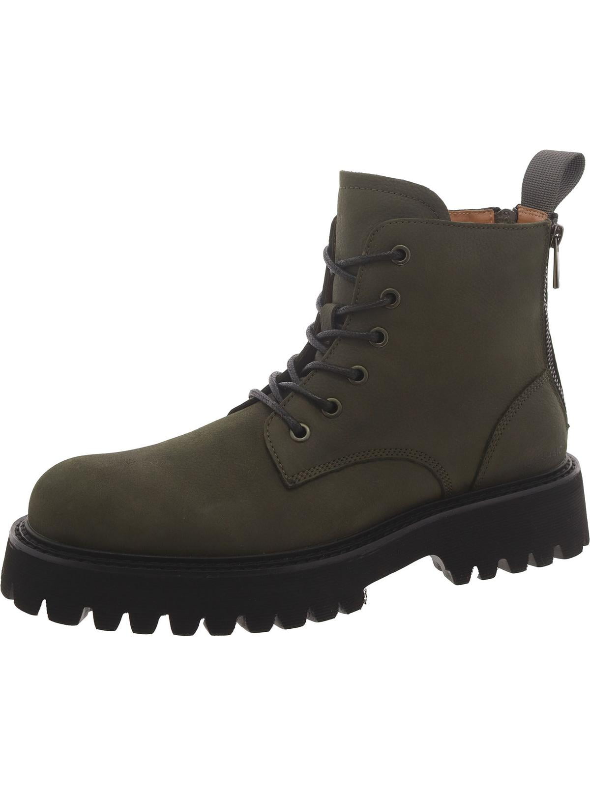 Steve Madden Mens Fintan Leather Lugged Sole Combat & Lace-Up Boots ...