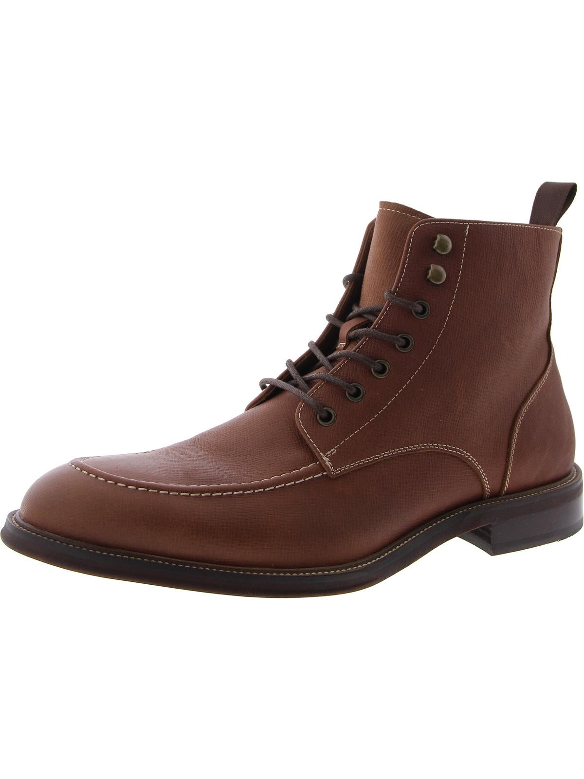 Steve Madden Mens Holger Leather Pebbled Combat & Lace-Up Boots - Walmart.com